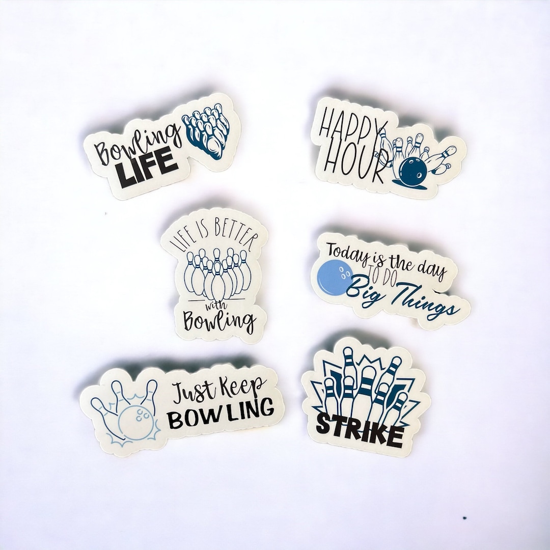 Custom Bowling Sticker Set of 6 Stickers | Custom Bowling Gift | Gift ...