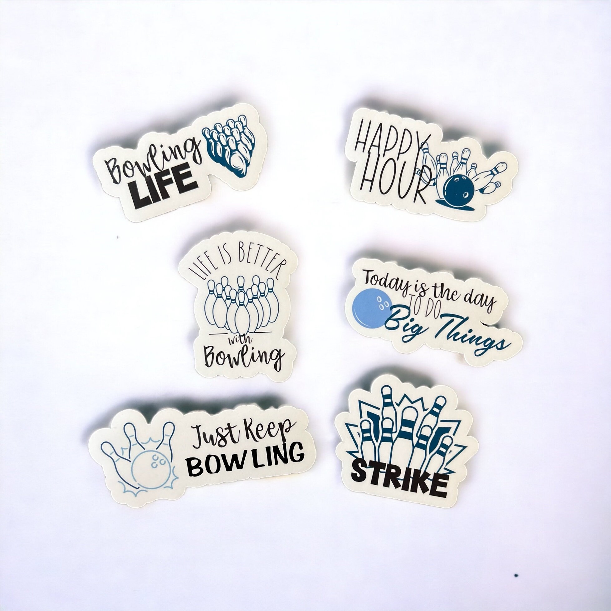 Custom Bowling Sticker Set of 6 Stickers Custom Bowling Gift - Etsy