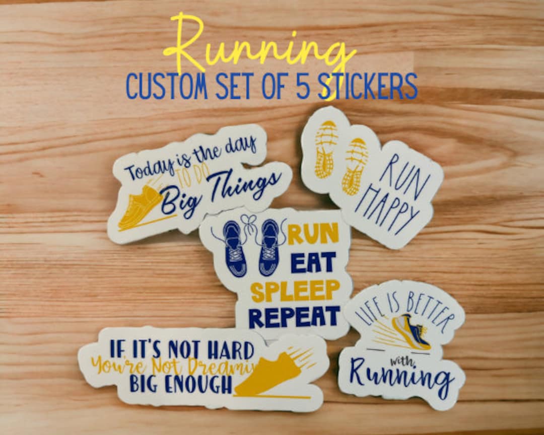 Running Sticker Set of 5 Stickers Cross Country Gift Gift - Etsy