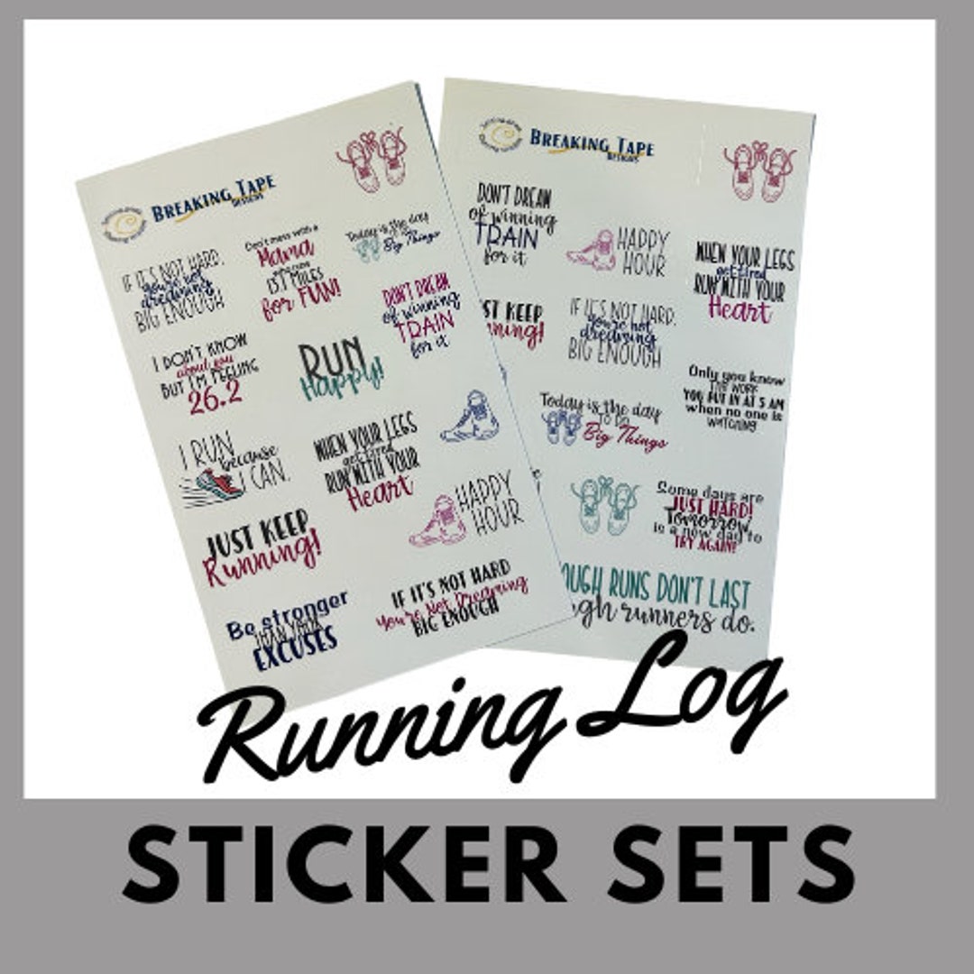 Running Log Motivation Stickers Running Sticker for Journal or Notebook ...