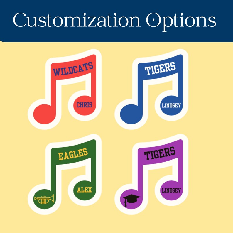 Personalized Band Locker Magnets | Marching Band Stickers | Band Spirit ...