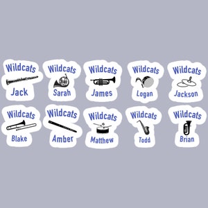 Personalized Marching Band Stickers Set of 10 Custom Marching Band Gift ...