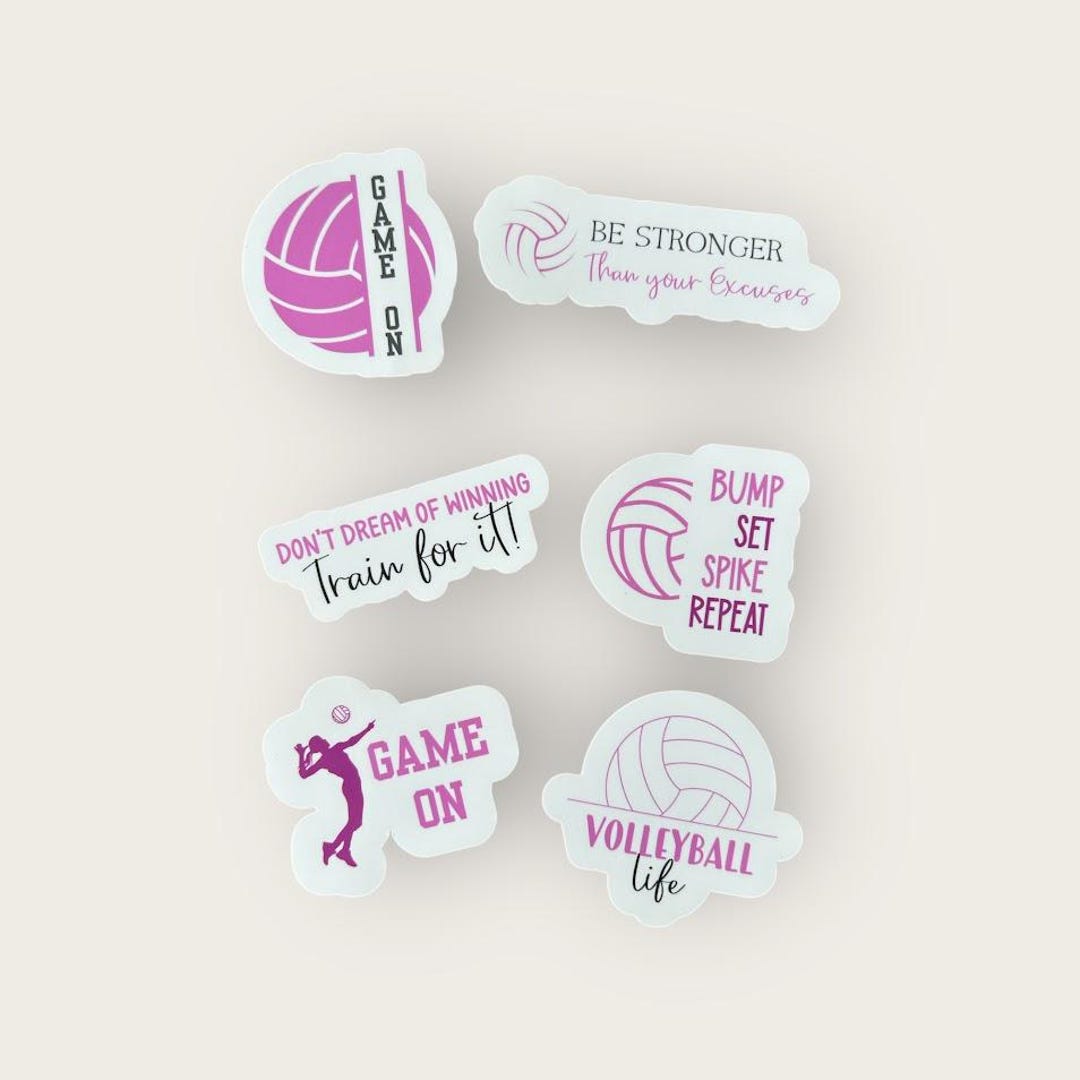 Personalized Volleyball Sticker Set: Team Colors, Water Resistant - Etsy