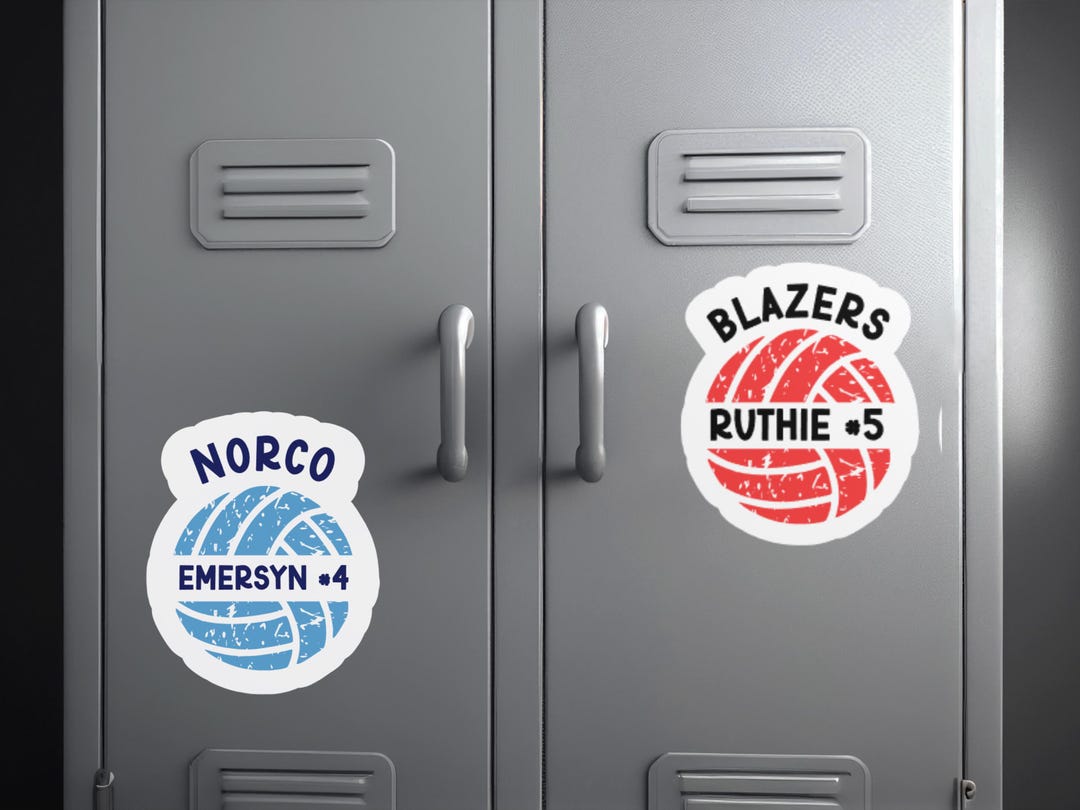 Personalized Volleyball Magnet for Locker or Sticker | Volleyball Team ...