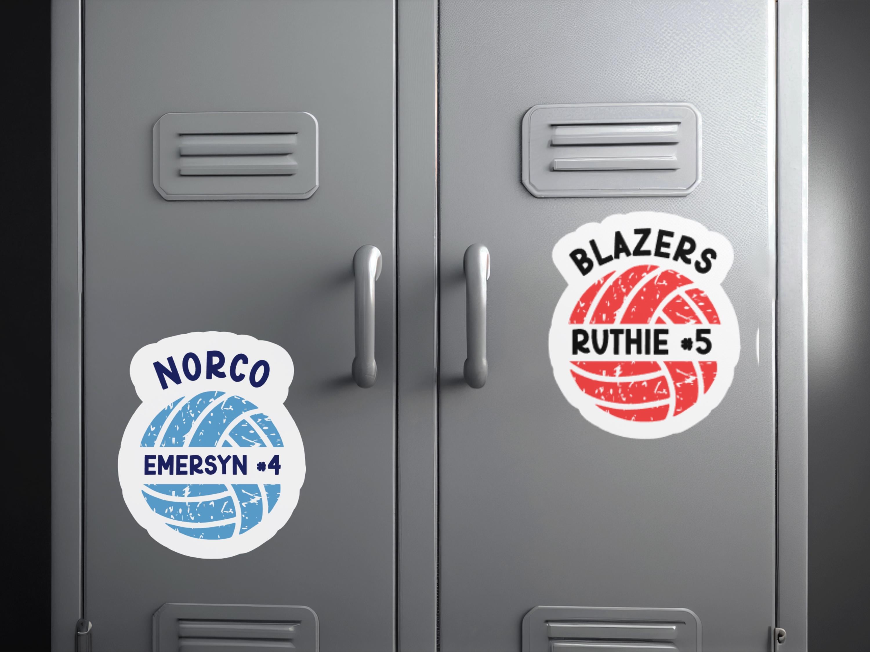 Personalized Volleyball Magnet for Locker or Sticker | Volleyball Team ...