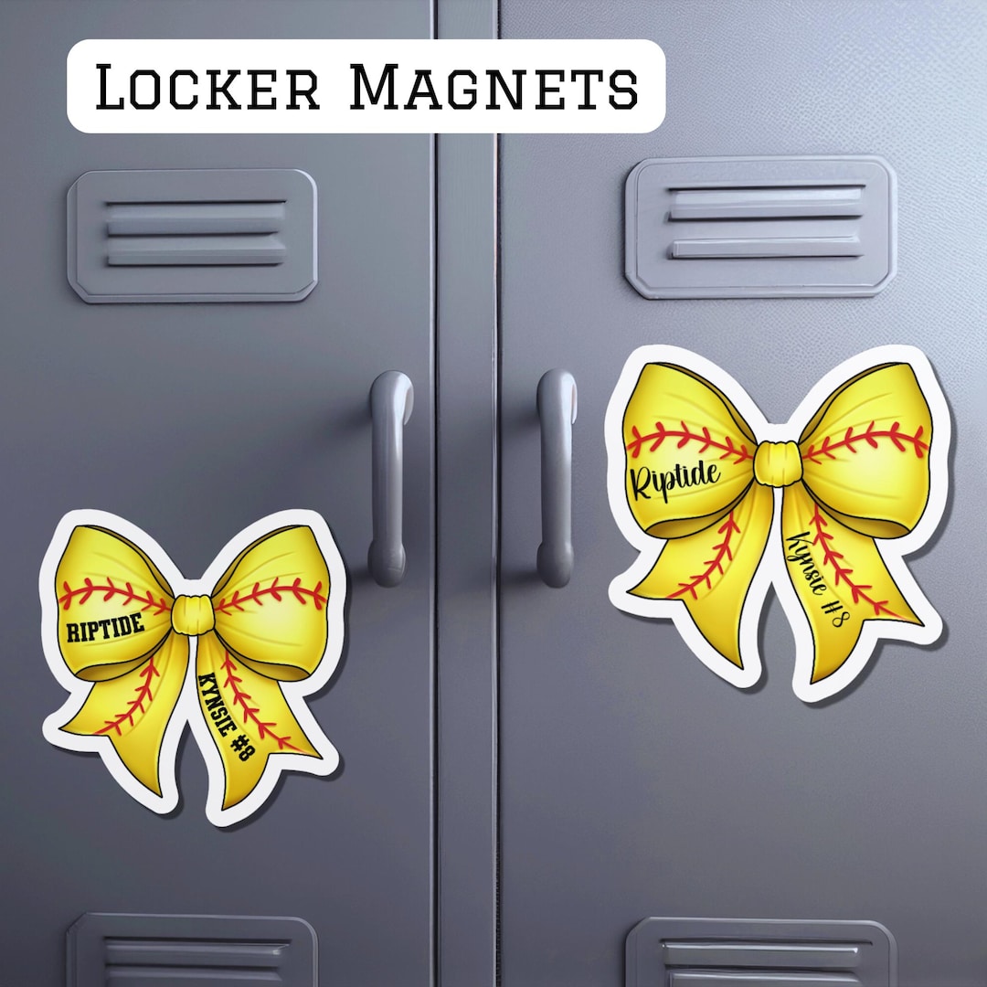 Personalized Softball Coquette Locker Magnets | Custom Softball ...