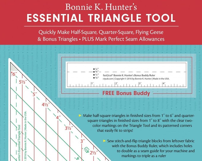 Bonnie Hunter Essential Triangle Tool, Acrylic Quilt Ruler, Quickly ...