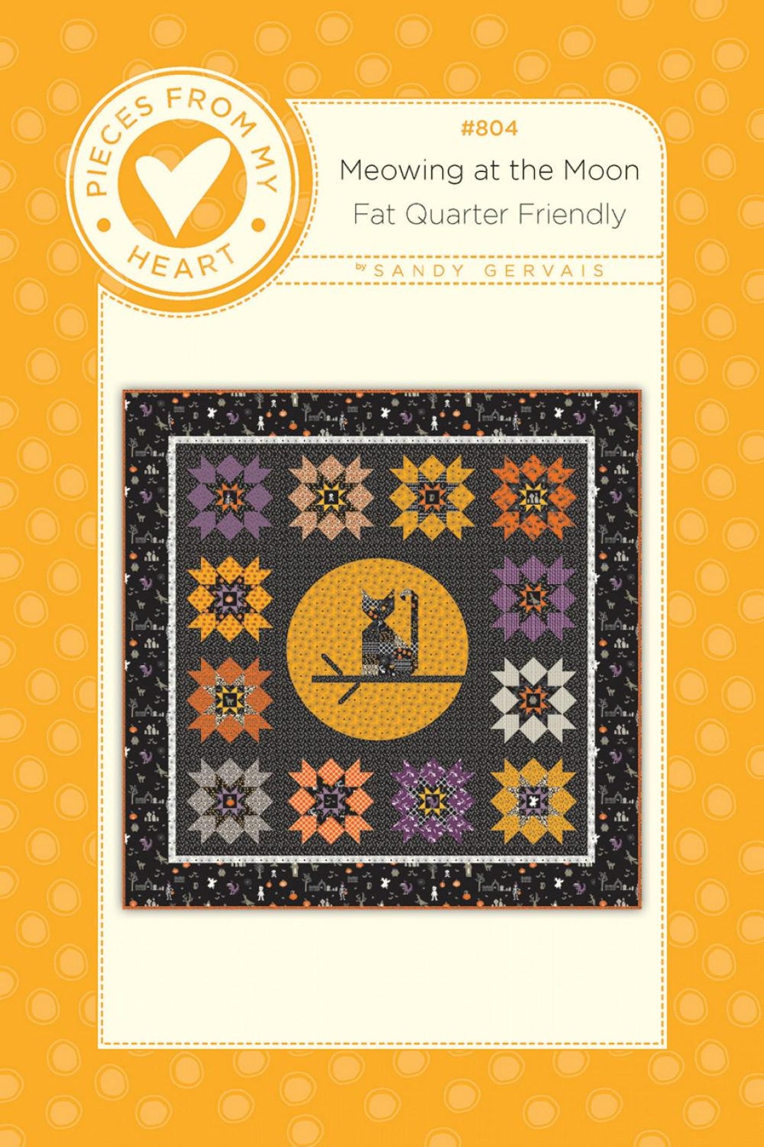 Meowing at the Moon Quilt Pattern, Featuring Beggar's Night Fabric by ...