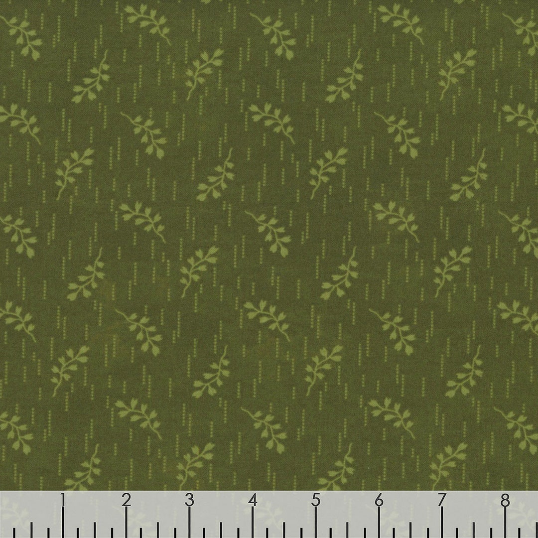 Rainbow Sampler Sprig Toss Olive Green, Kaye England for Wilmington ...