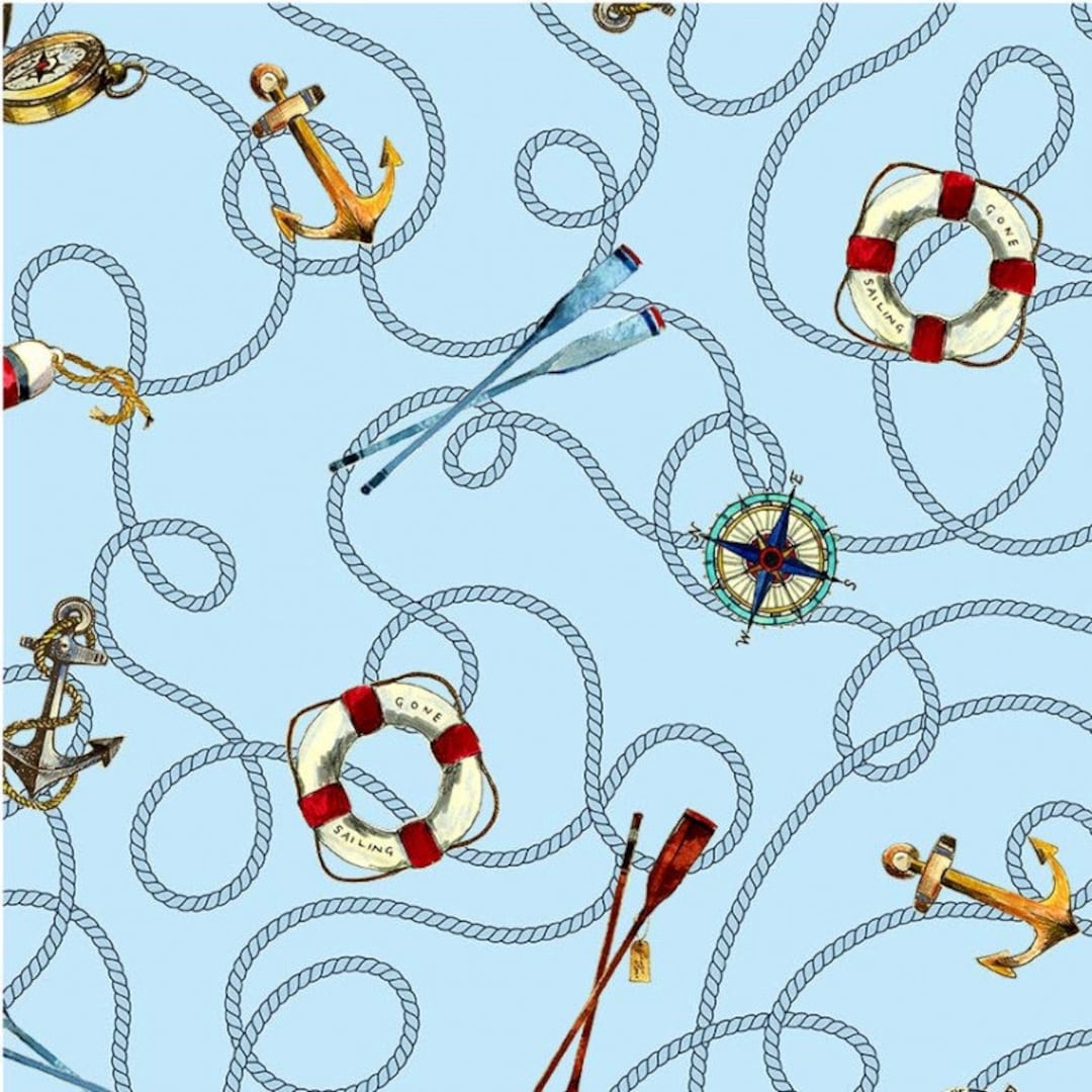 World Traveler Blue Lifeline Blue - Michael Miller Fabrics - DCX9856 ...