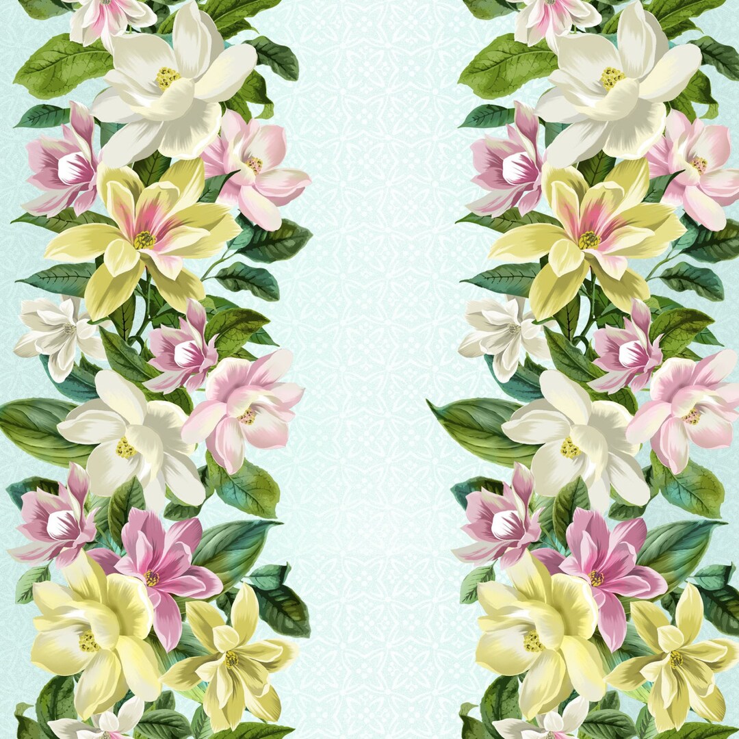 Lanai Floral Border Stripe Aqua Maywood Studio MASD10221-Q - Etsy Lanai Floral Border Stripe Aqua Maywood Studio MASD10221-Q - Etsy