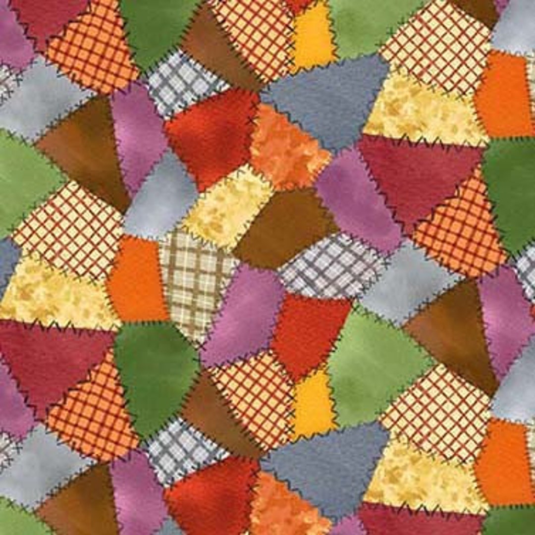Pumpkin Farm Multi Colorful Patches, Michael Miller Fabrics, DCX9680 ...