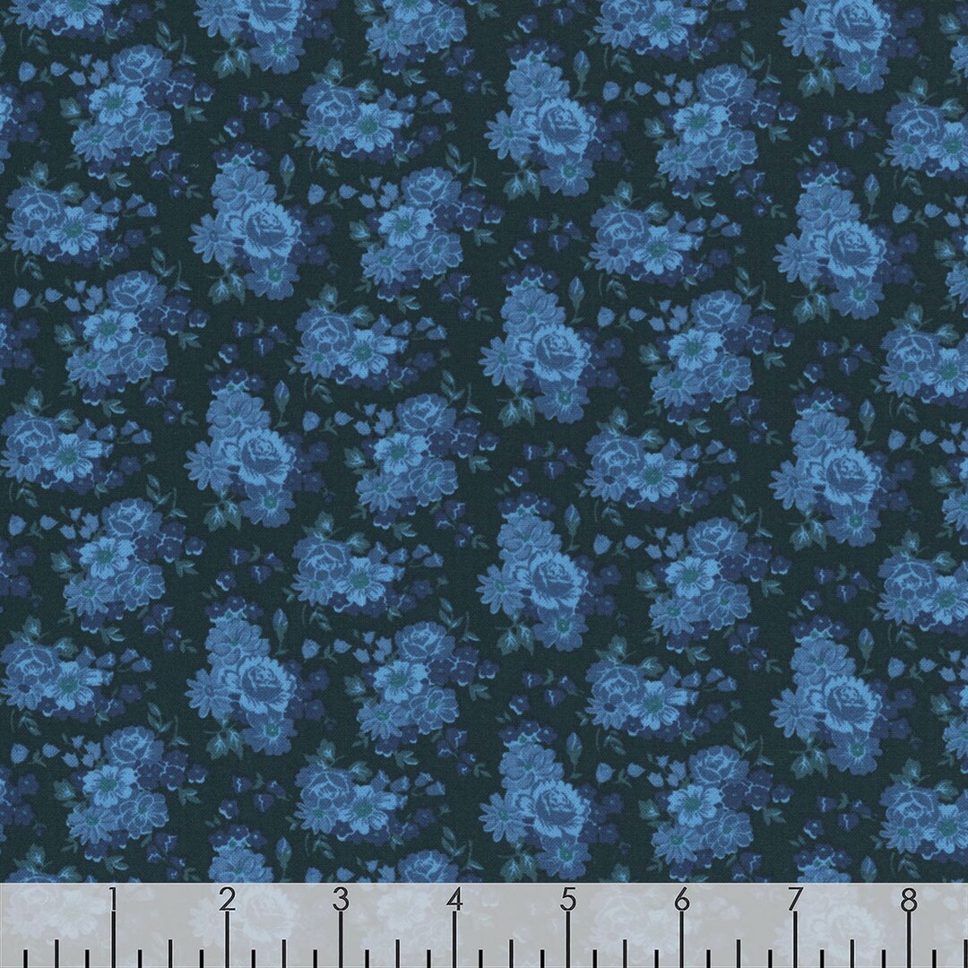 Rainbow Sampler Blue Roses, Kaye England for Wilmington Prints, 98709 ...