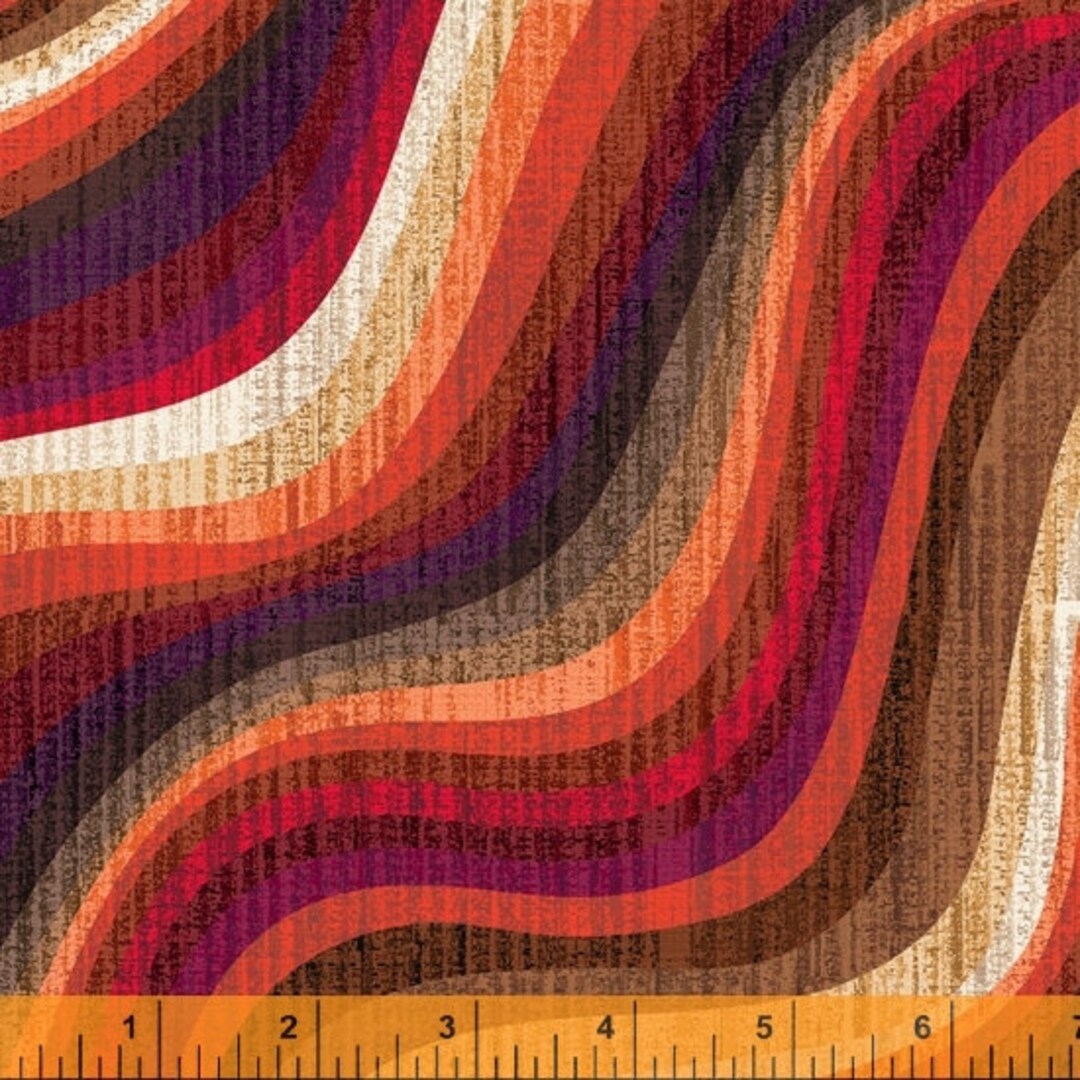 Terrain Wave in Fire, Whistler Studios for Windham Fabrics, 52494D-4, 100% Cotton, Digitally ...