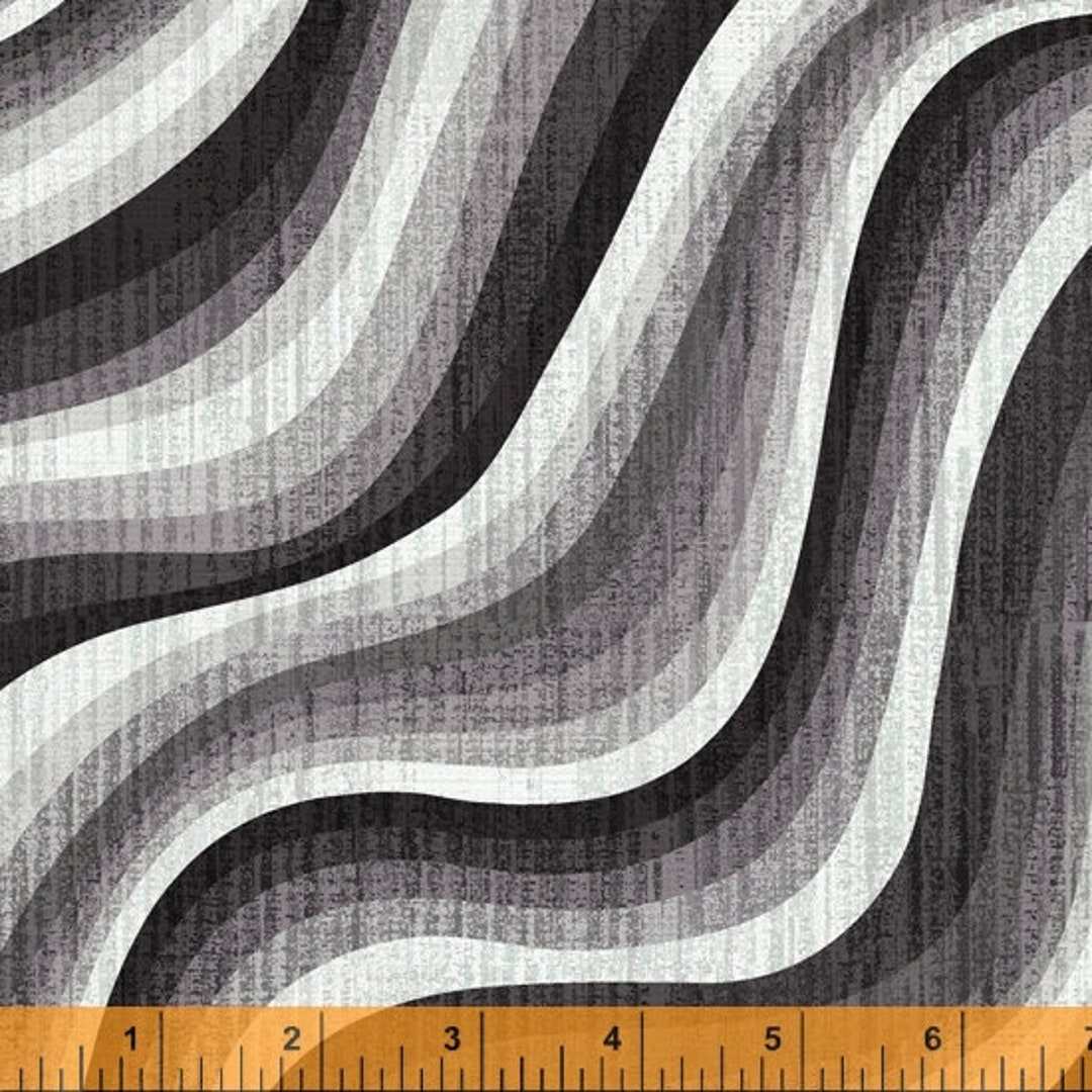 Terrain Wave in Air, Whistler Studios for Windham Fabrics, Wavy Gray ...