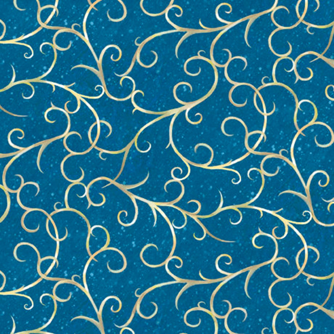 Winter Wishes Dark Blue Scroll, Sarah Summers for QT Fabrics - 28858-W ...