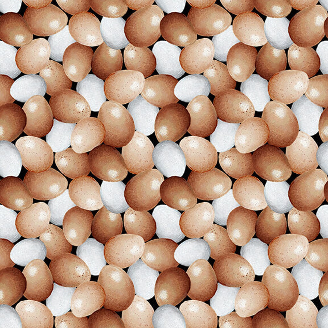 Out to Pasture Ivory Eggs, Emma Leach for Blank Quilting, 2361-41, 100% ...