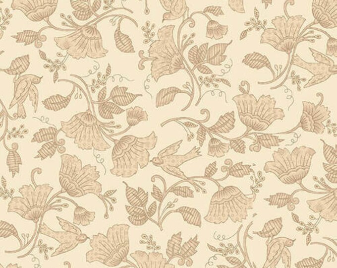 FAT QUARTER Ashton Collection Toile Floral Ivory Cream Reproduction ...