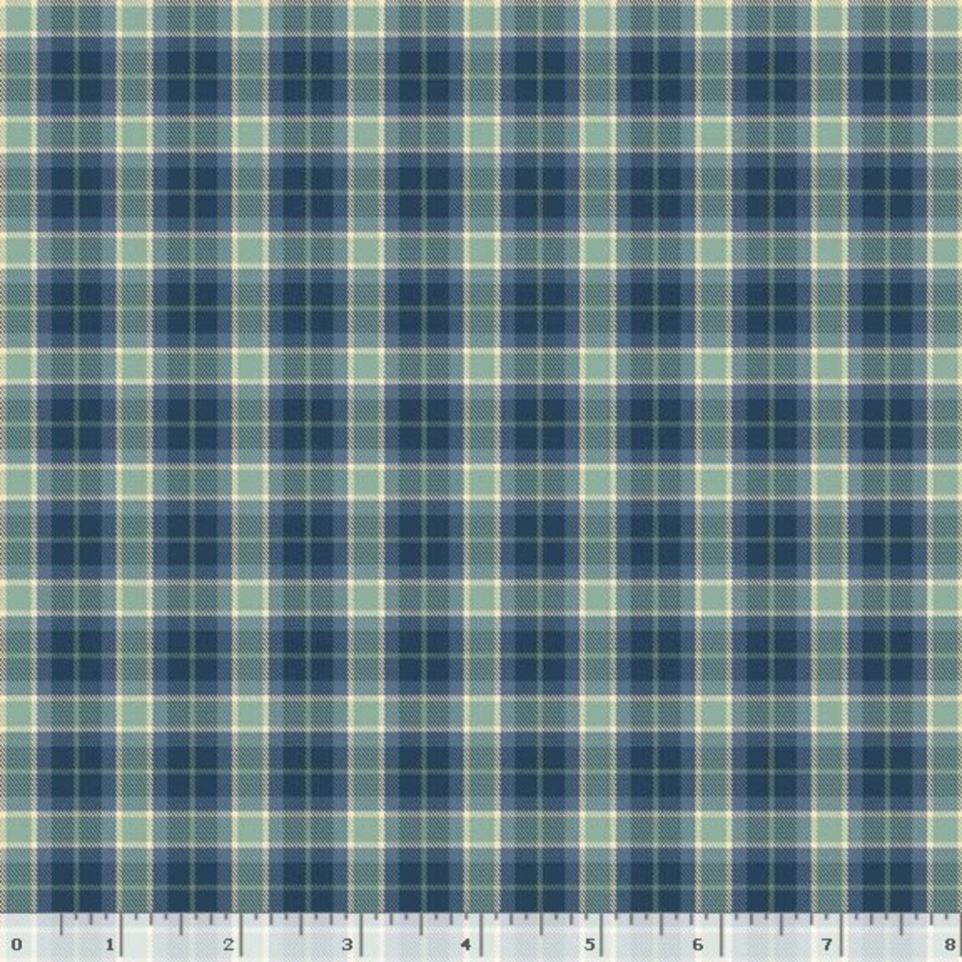 Marcella Navy Plaid - Nancy Rink for Marcus Fabrics - R1510-navy - 100% ...
