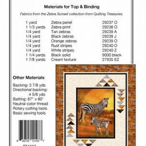 Zebra Sunset Quilt Pattern, Pine Tree Country Quilts, Size 59x 72, PT1987 - Etsy