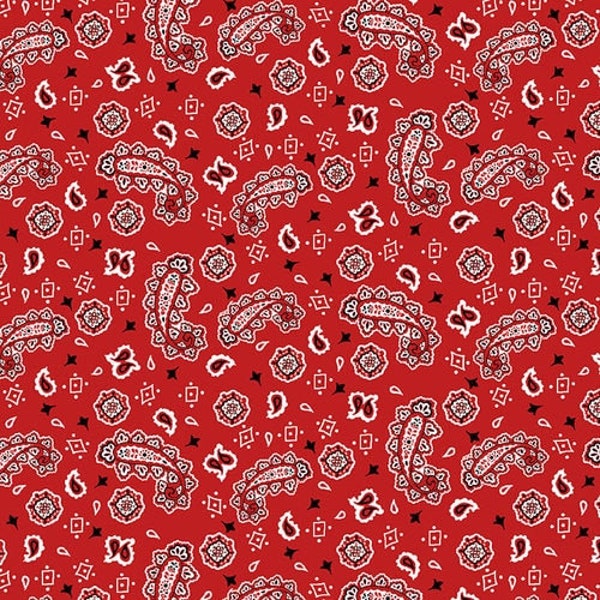 Red Bandana Fabric - Etsy