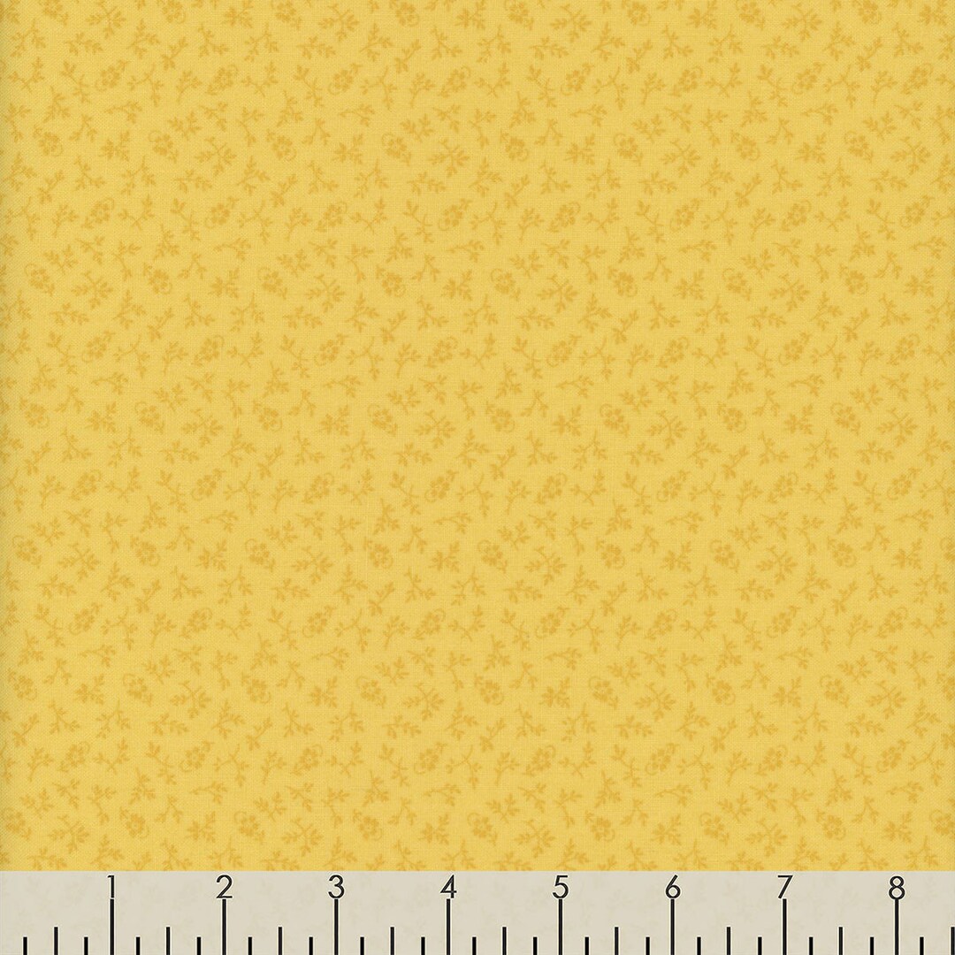 Rainbow Sampler Yellow Flower Toss, Kaye England for Wilmington Prints ...