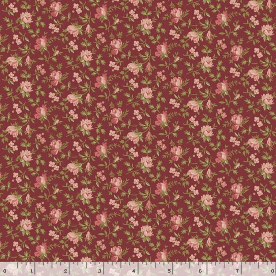 Marcella Red Posey Nancy Rink for Marcus Fabrics R1504-red 100% ...