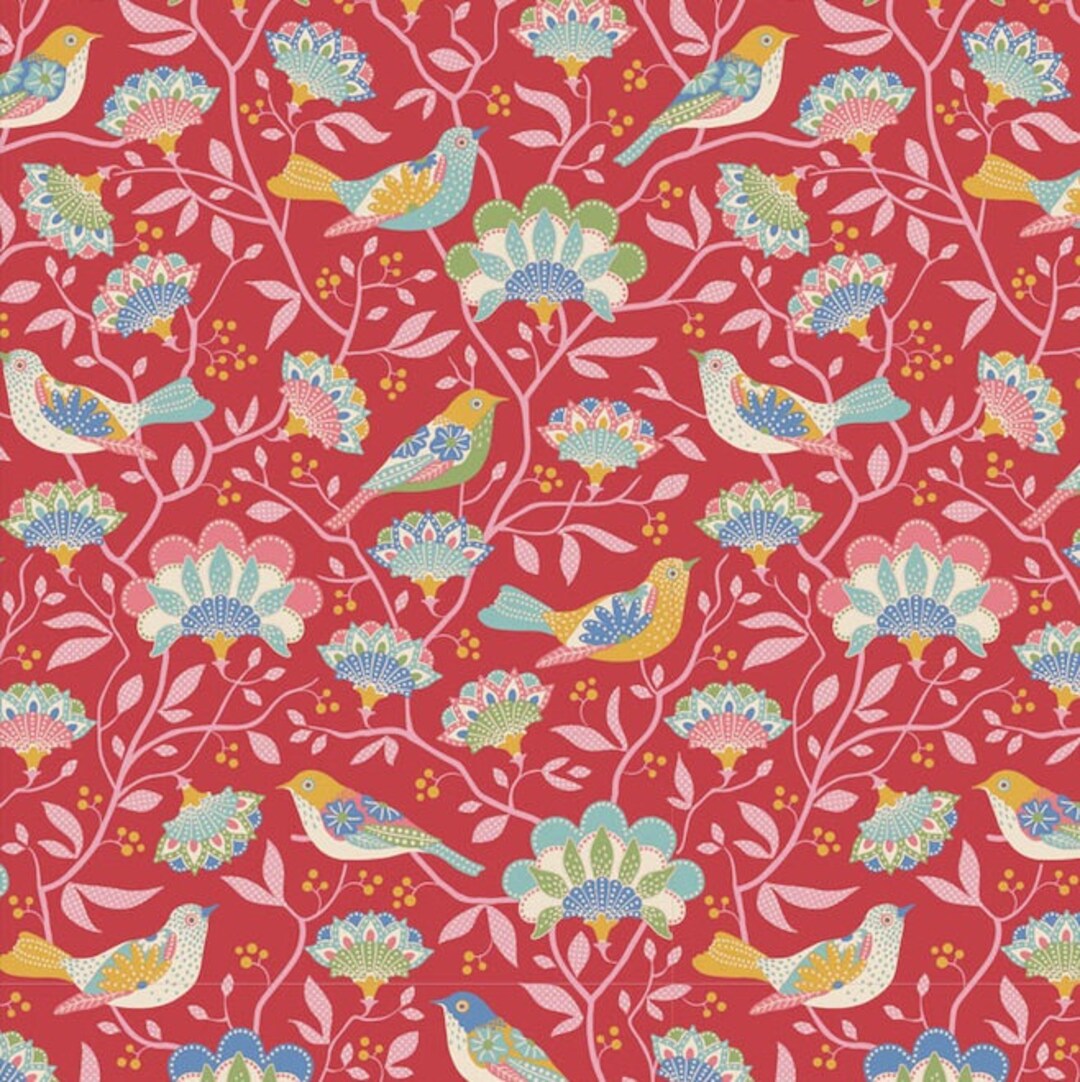 Tilda Jubilee Bird Tree Red, Tone Finnanger, 100544, 100% Quilting ...