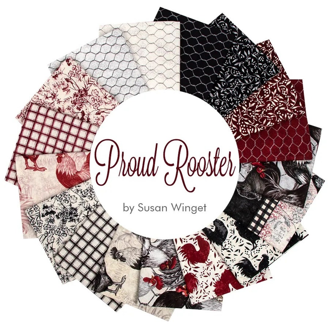 Proud Rooster Fat Quarter Fabric Bundle, Susan Winget for Wilmington ...