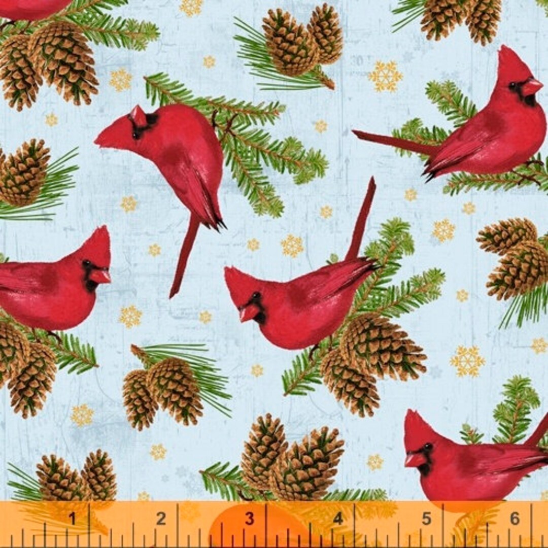 Comfort & Joy Light Blue Cardinal W/gold Metallic - Whistler Studios ...