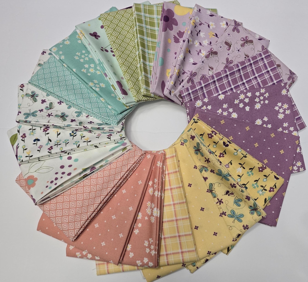 Hello Spring Fat Quarter Fabric Bundle, Sandy Gervais for Riley Blake ...