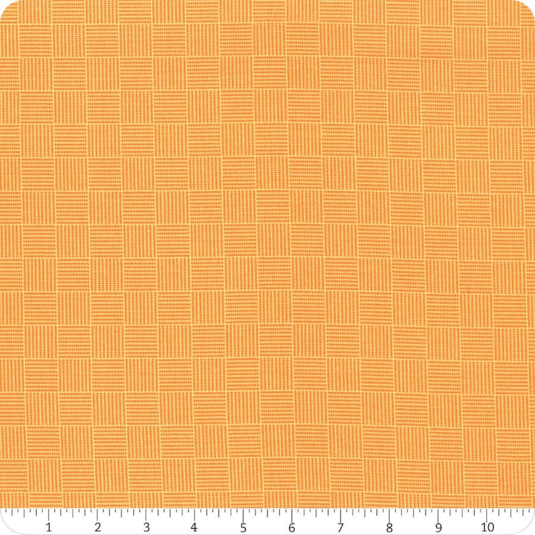 Roseberry Cottage Melon Orange Grid Andover Fabrics A-9216-Y 100% ...