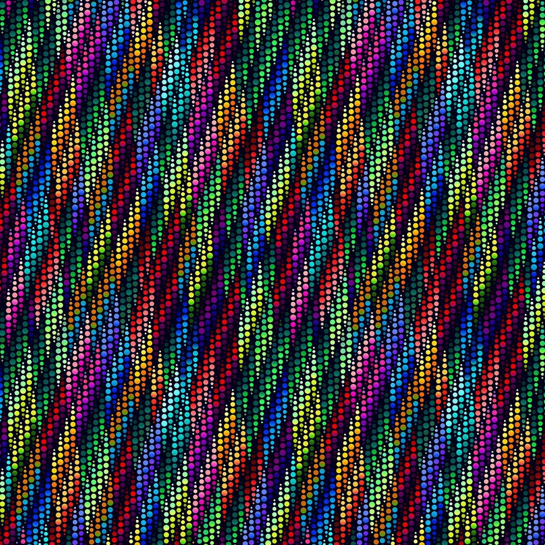 Fractal Flowers Indigo Blue Dotty Diagonal, Art Loft for Studio E ...