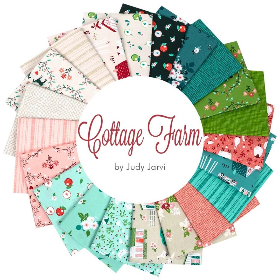 Cottage Farm 21 Fat Quarters a Block Panel 35 by Judy Jarvi for Windham ...