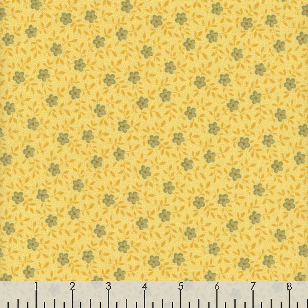 Rainbow Sampler Yellow Floral Vine, Kaye England for Wilmington Prints ...