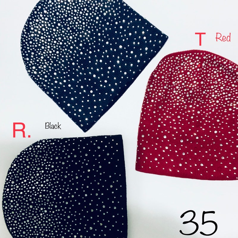 Red Rhinestone Beanie - Etsy