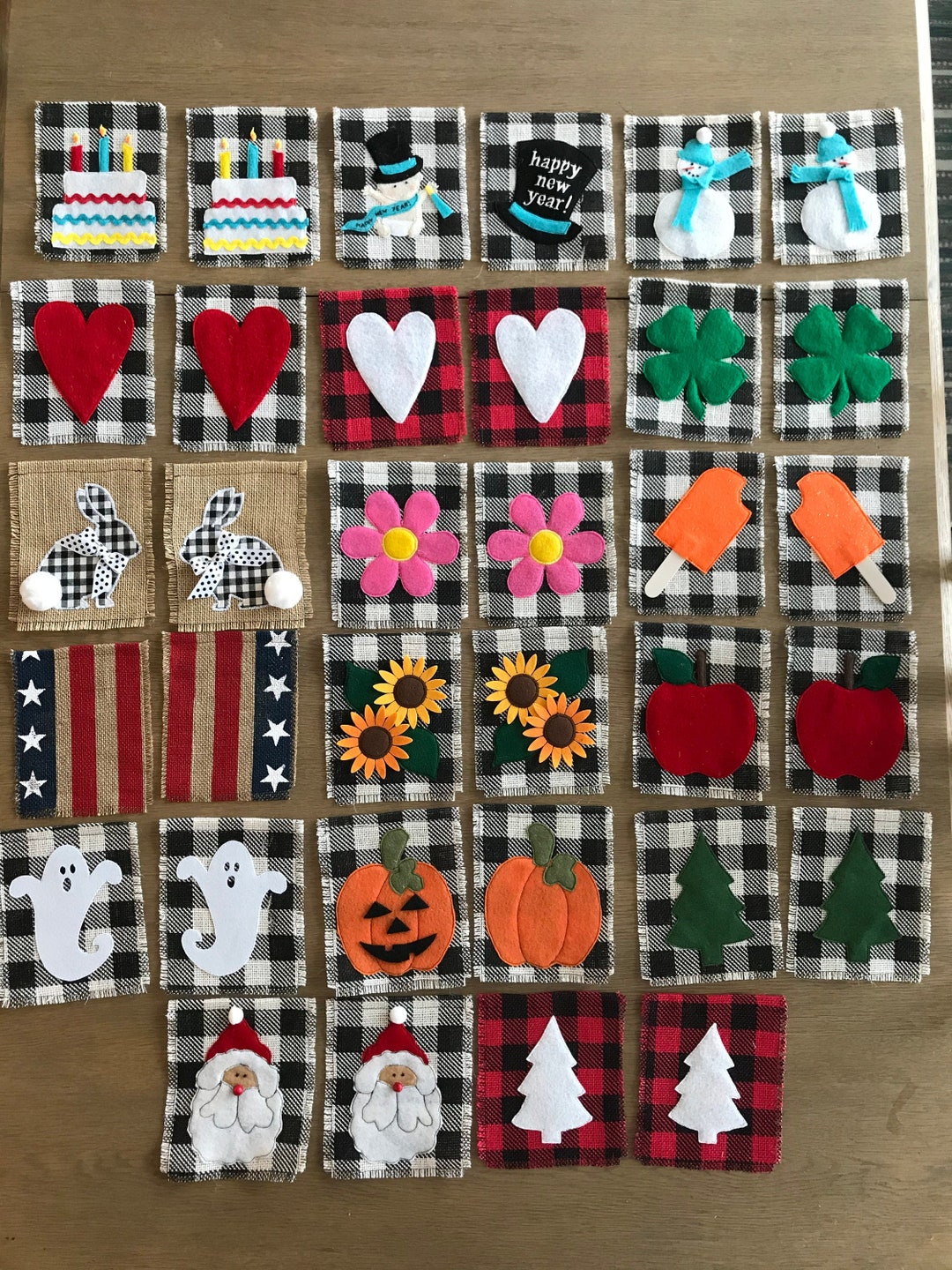 Interchangeable Panels for Use With Rag Tie Banner Garland. A Seasonal ...