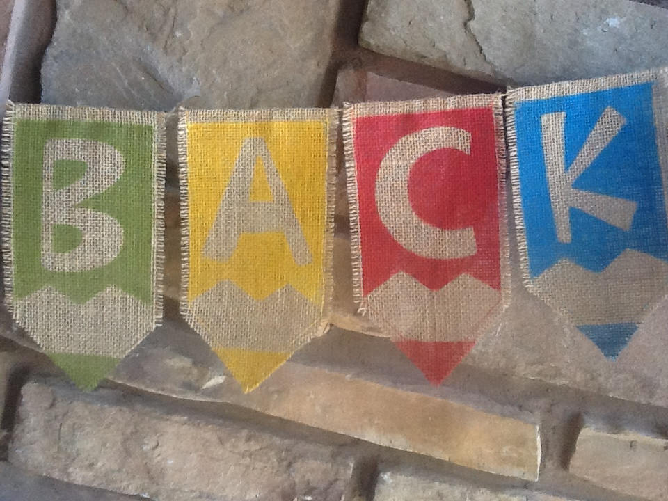 WELCOME BACK to School Burlap Colored Pencil Banner | Etsy
