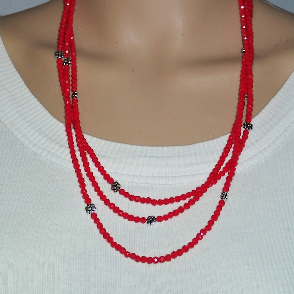 Long Beaded Necklace - Etsy