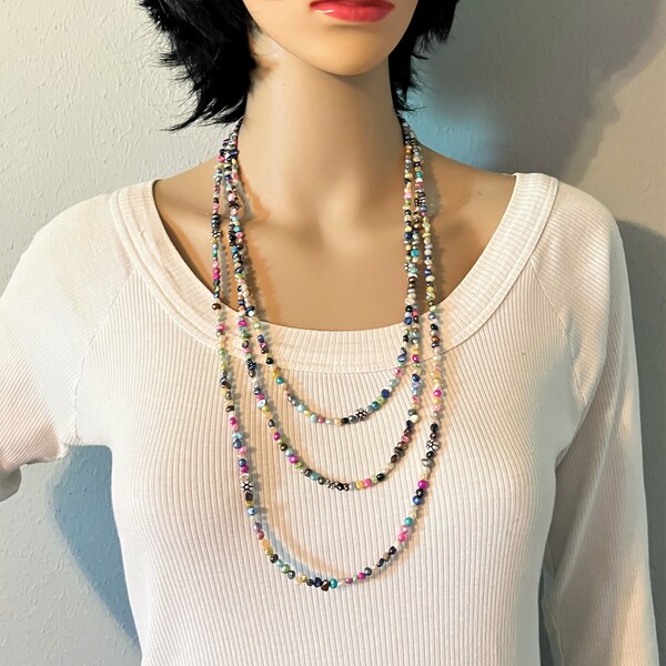 Long Pearl Necklace - Etsy
