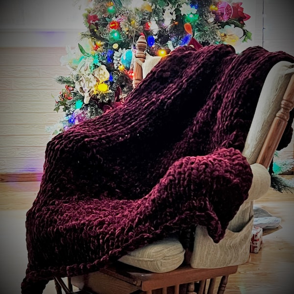 Burgundy Throw - Etsy