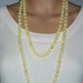 Long Pale Lemon Yellow Jade Chunky Necklace With Golden Accents, Gift ...