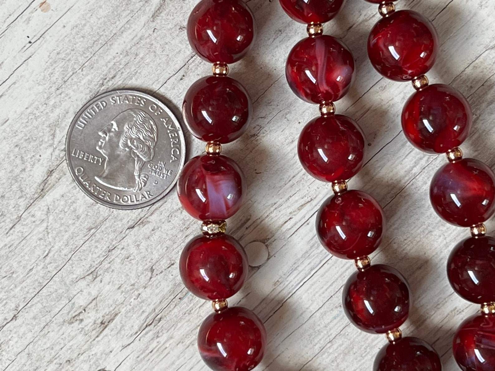 Long Maroon Chunky Beaded Necklace Dark Red Long Acrylic - Etsy