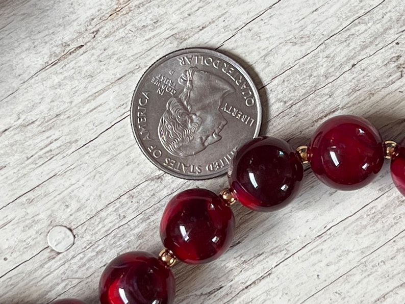 Long Maroon Chunky Beaded Necklace Dark Red Long Acrylic - Etsy