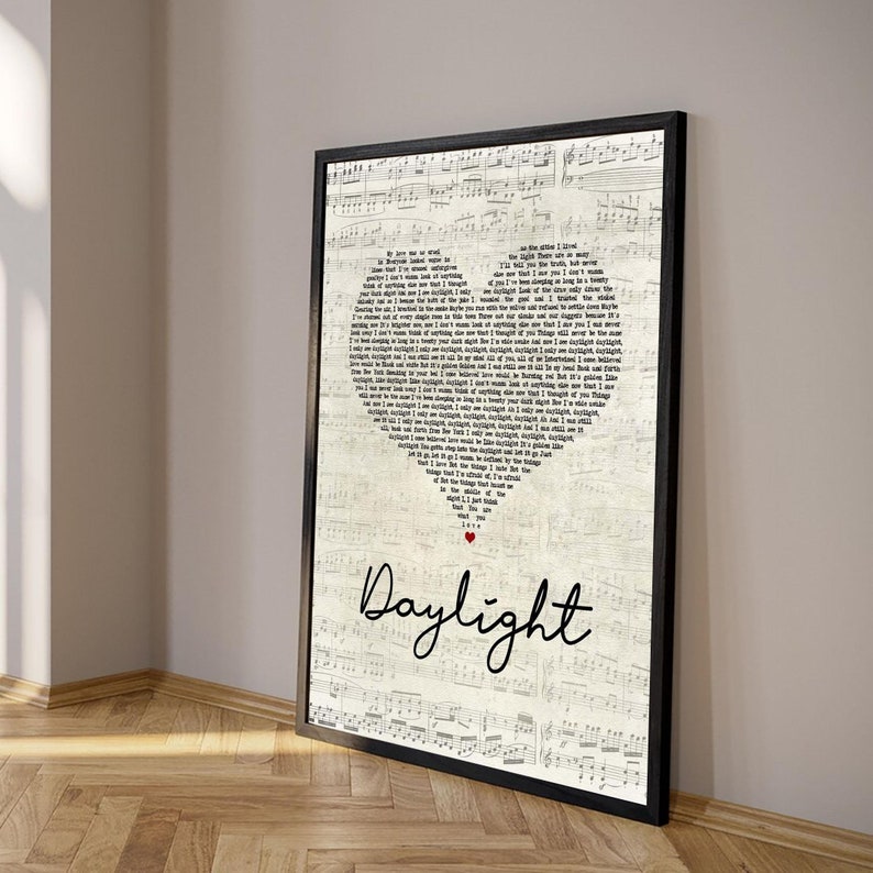 Taylor Swift Daylight Script Heart Song Lyric Print Poster, Taylor ...