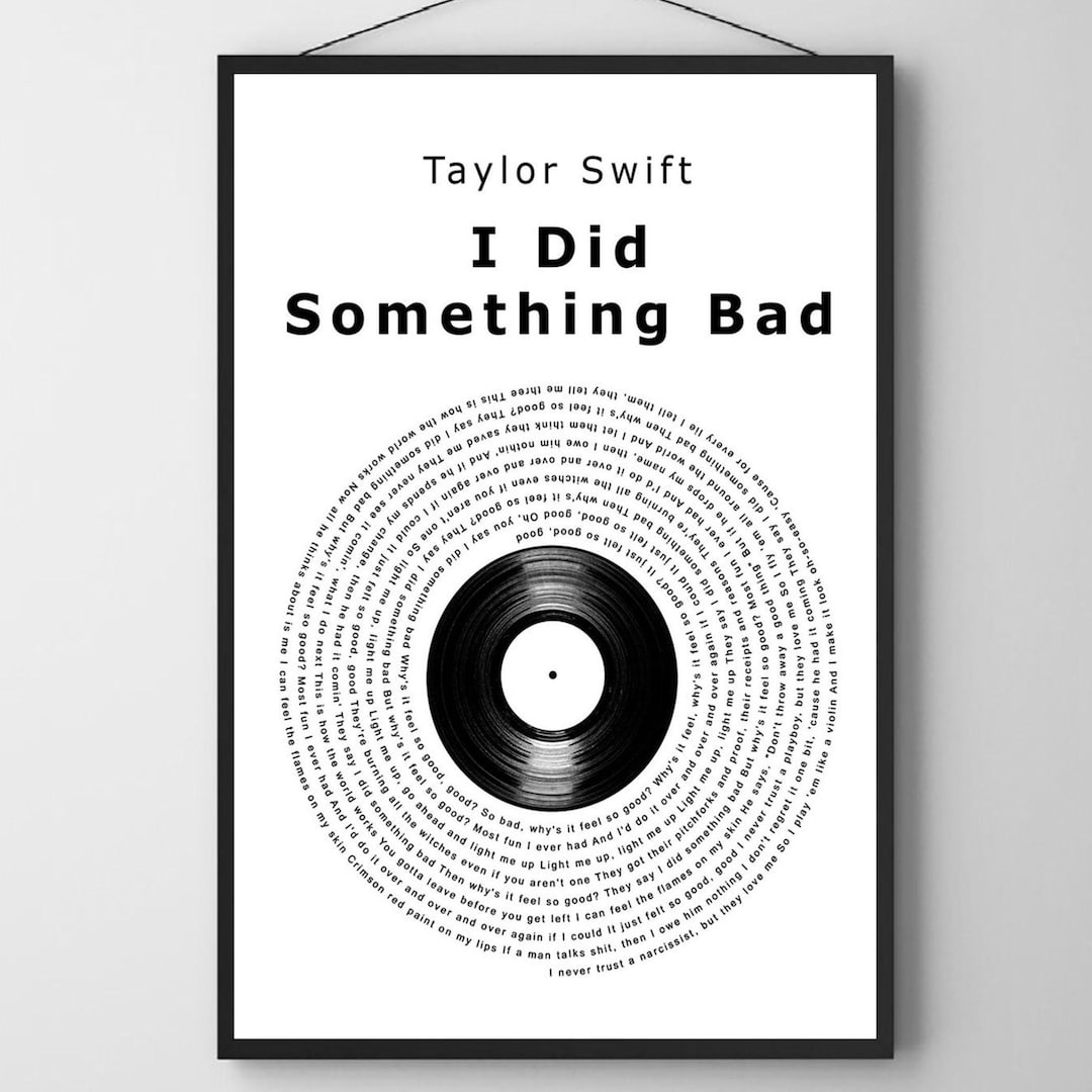 Taylor Swift I Did Something Bad Vinyl Record Decorative Wall Art Gift ...