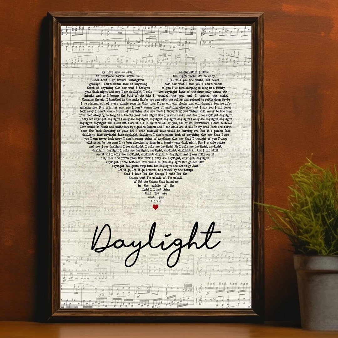 Taylor Swift Daylight Script Heart Song Lyric Print Poster, Taylor ...