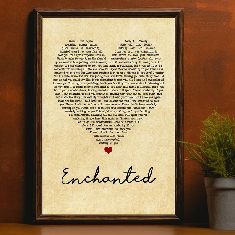 Taylor Swift Enchanted Vintage Heart Quote Song Lyric Print Poster ...