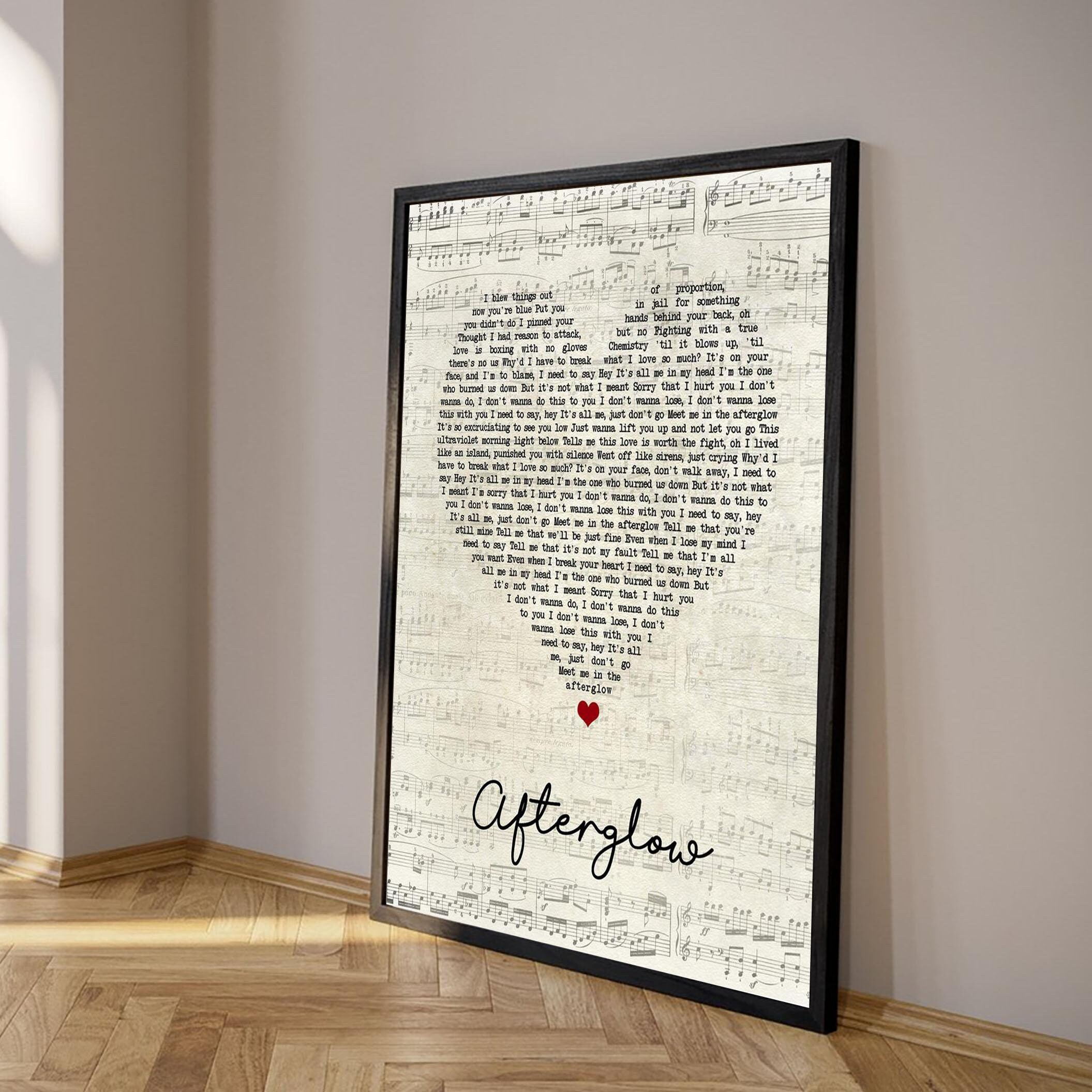 Taylor Swift Afterglow Script Heart Song Lyric Art Print Poster, Taylor ...