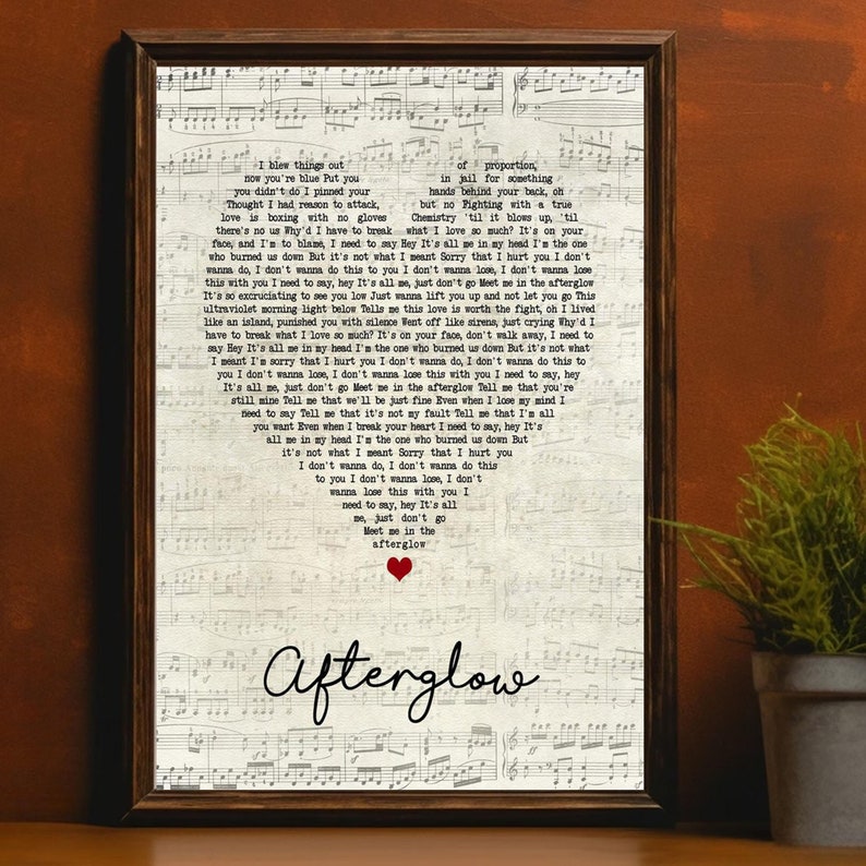 Taylor Swift Afterglow Script Heart Song Lyric Art Print Poster, Taylor ...